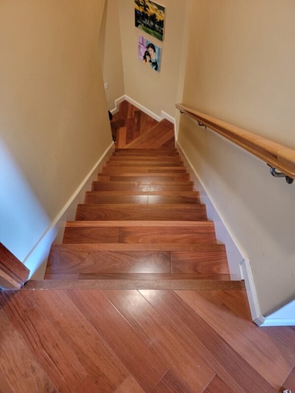 Mahogany Hardwood Stairs in Del Mar - San Diego Flooring Pros